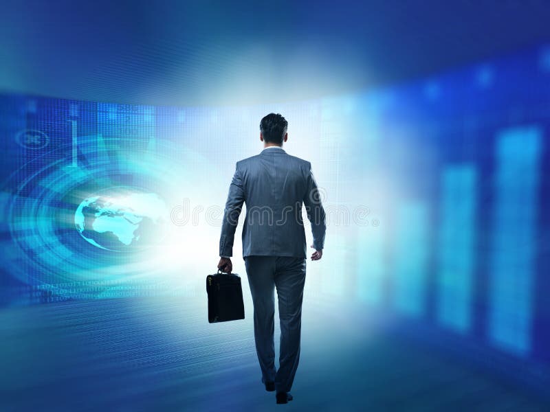 The Businessman Walking Away from the Camera Stock Photo - Image of ...