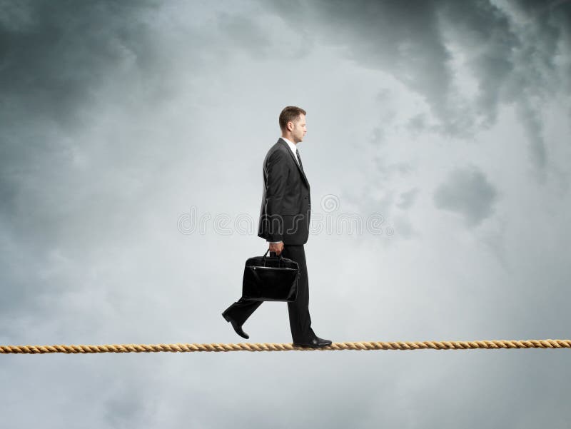 Man walking on a rope stock photo. Image of caucasian - 31846988