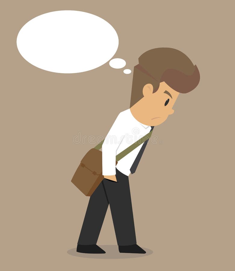 Businessman is Thinking Under Stress.Cartoon of Business Success Stock ...