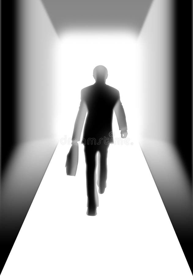 Man Walking Shadow Light Flare Stock Illustration - Illustration of ...