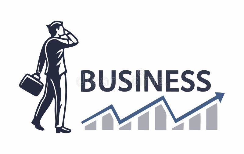 Businessman Walking Towards Growth Chart Logo Stock Vector ...