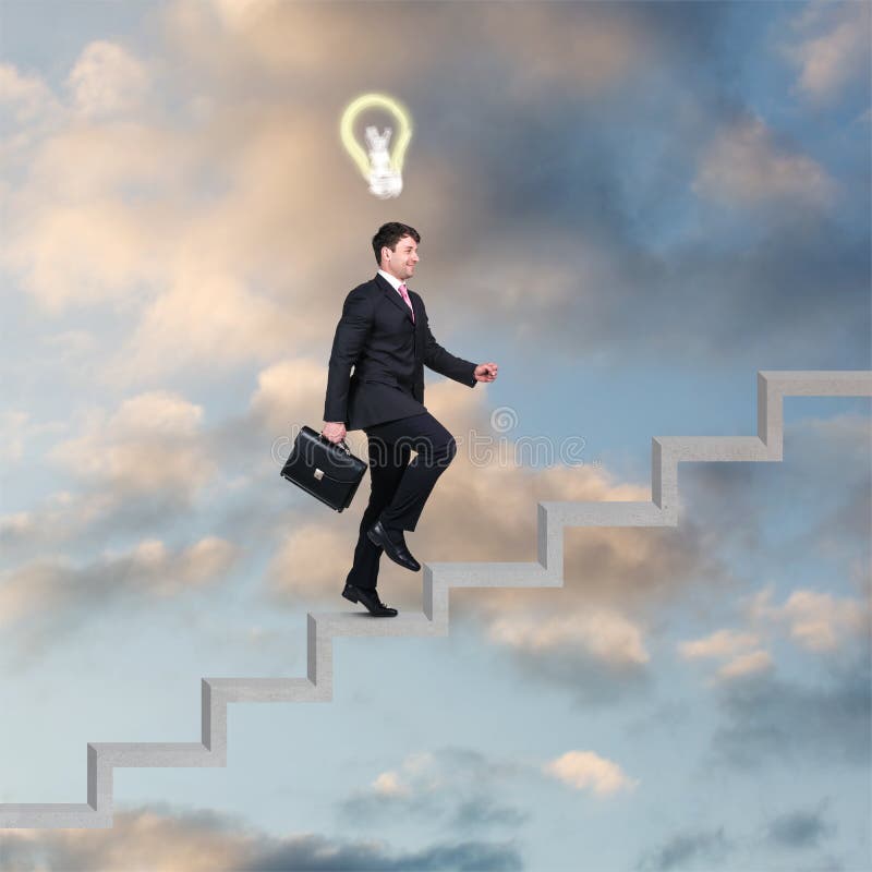 Businessman Walking Upstairs Stock Image - Image of increase ...