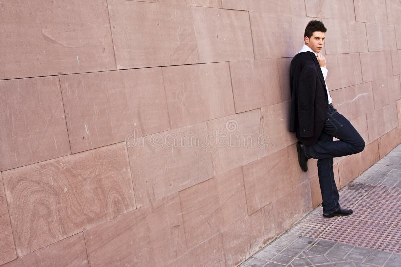Businessman On Wall Picture. Image: 5233005