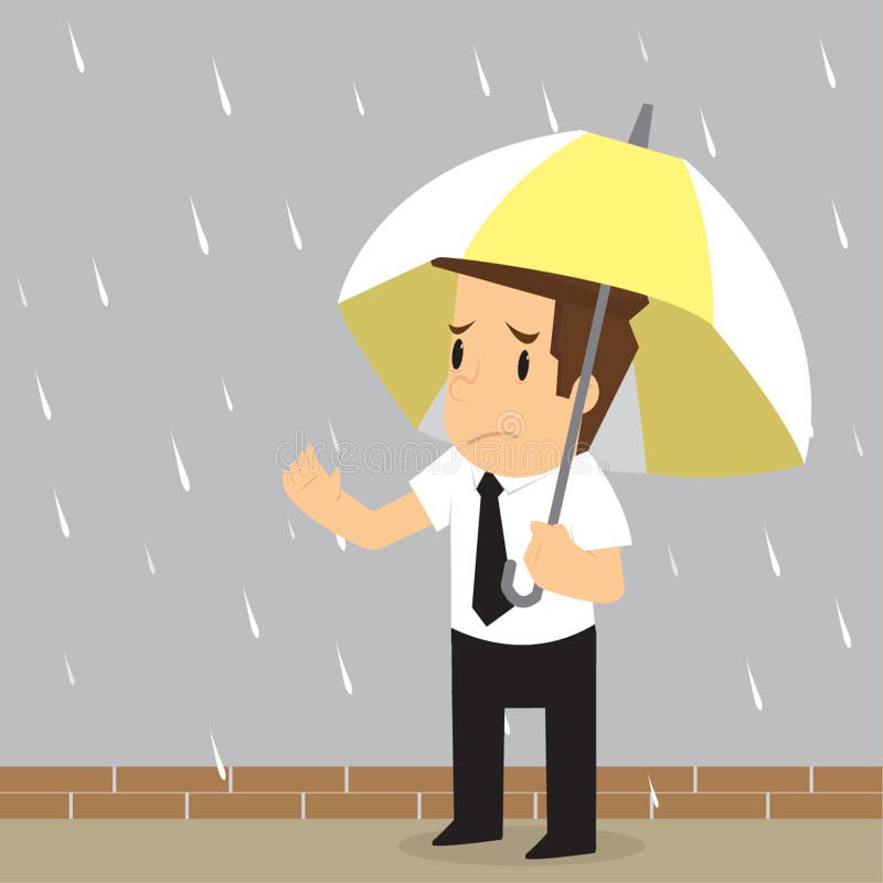Businessman Wet from the Rain, on a Bad Day Stock Vector - Illustration ...