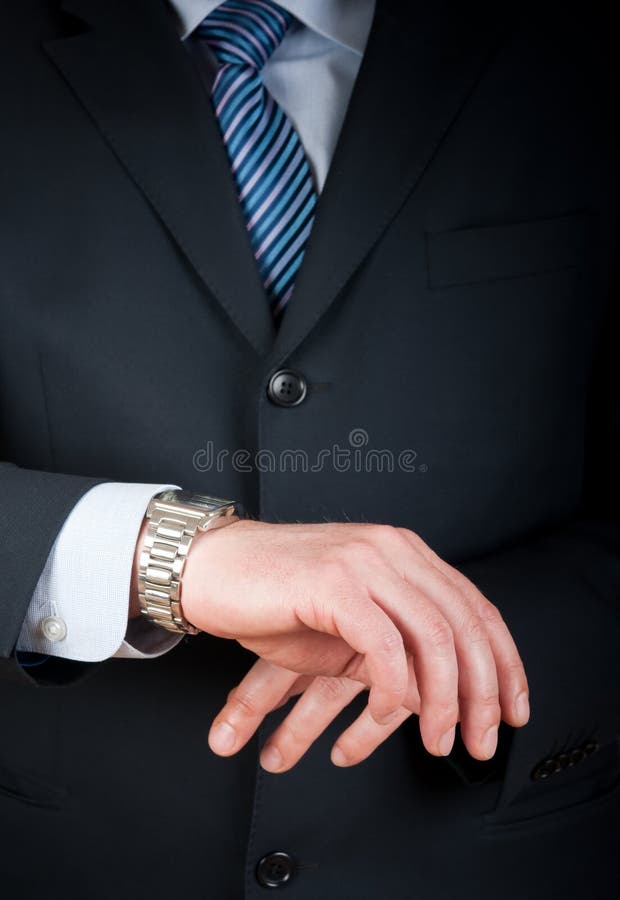 Businessman Watching His Clock Stock Photo - Image of icon, appointment ...