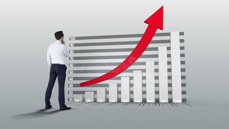 Businessman Watching Progress Graph with Arrow Stock Footage - Video of ...