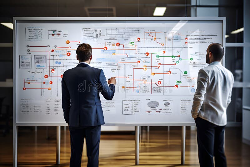 Businessman Watching White Board Working Business Plan,strategy, in ...