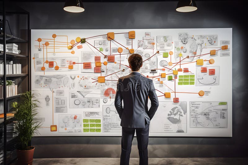 Businessman Watching White Board Working Business Plan,strategy, in ...