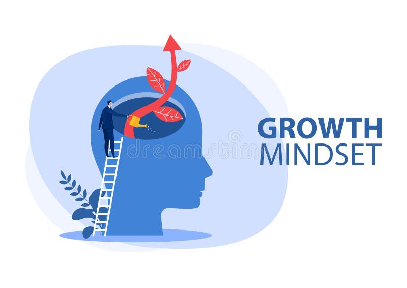 Growth Mindset Concept ,people Reading Book with Watering Plants from ...