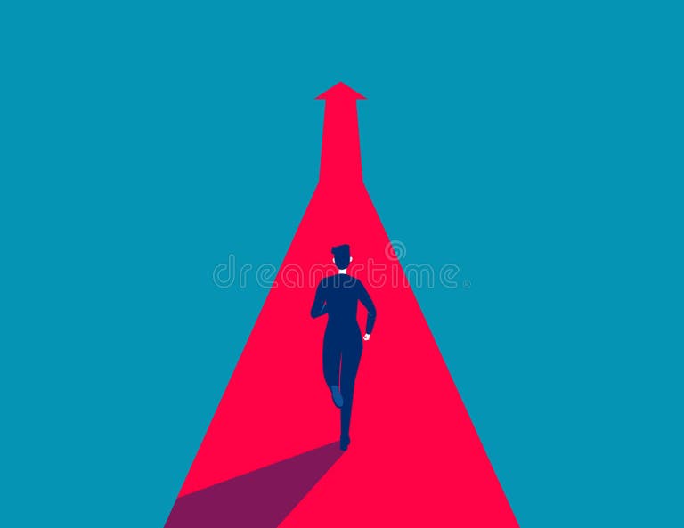 Businessman the Way Forward. Development Business Vector Illustration ...