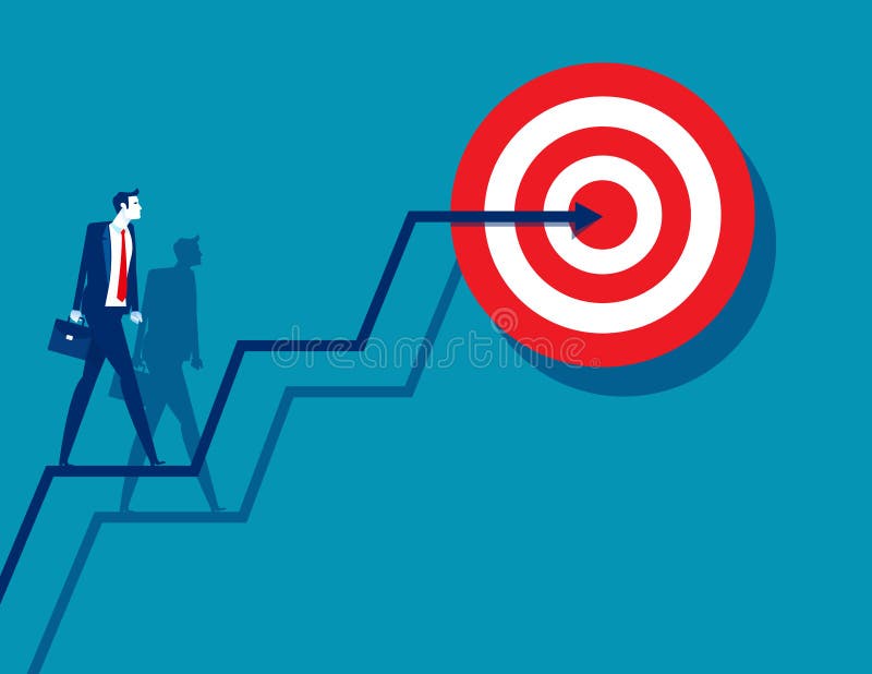 A Businessman in the Way To the Goal Stock Vector - Illustration of ...