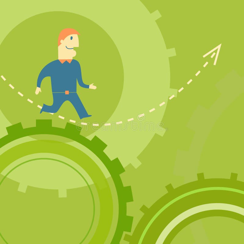 Businessman on the way stock vector. Illustration of improve - 54531755