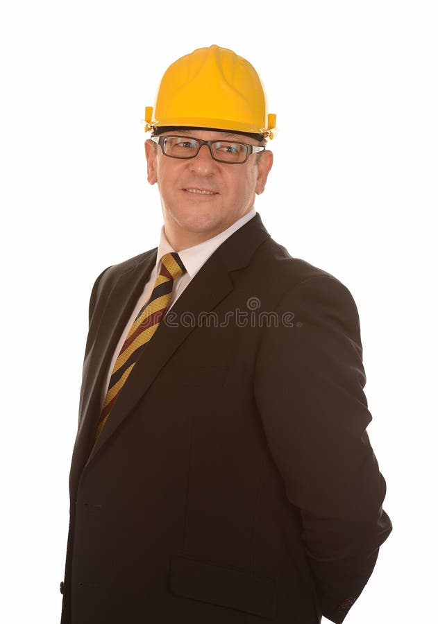 Businessman Wearing Hard Hat Stock Image - Image of manager, industrial ...