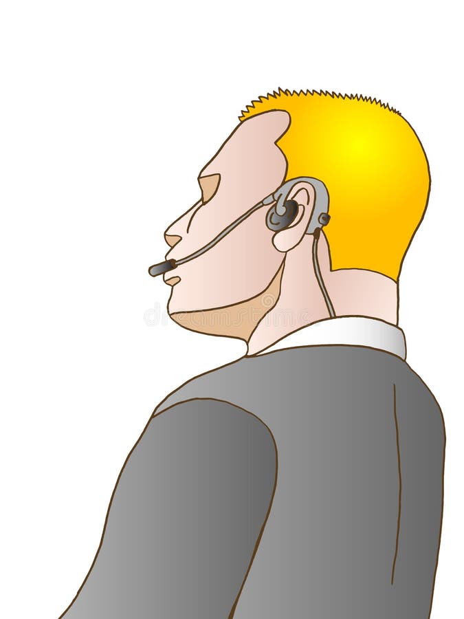 Businessman Wearing Head Set Stock Illustration - Illustration of ...