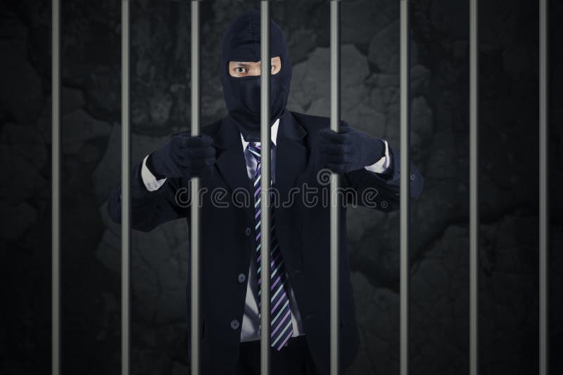 Businessman Wearing A Mask In Jail Stock Photo - Image of detention ...