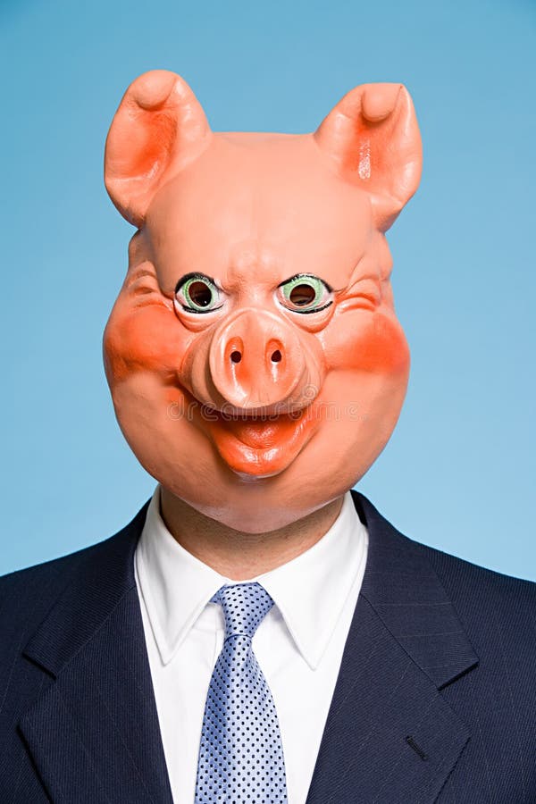 Businessman Wearing a Pig Mask Stock Photo - Image of business ...