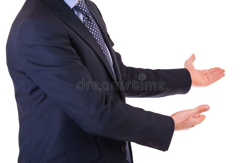 Business Man with Welcoming Gesture. Stock Photo - Image of career ... Business Man with Welcoming Gesture. Stock Photo - Image of career ...