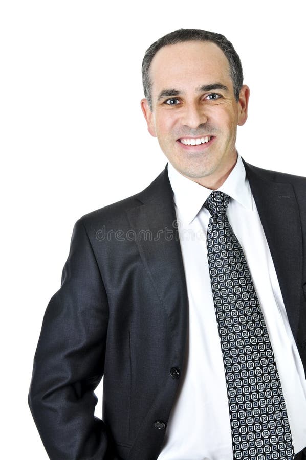 Smiling White Business Man in Suit Stock Photo - Image of male ...