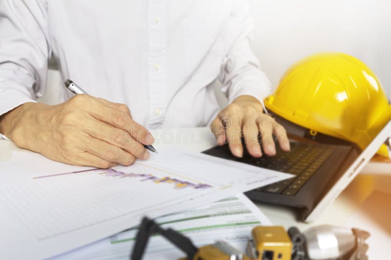 A Businessman Who is a Construction Engineer Verifies that the Work ...