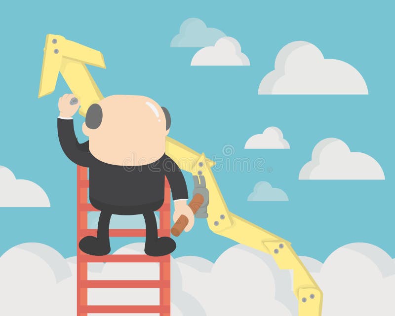 Businessman Who Create Graphs Manually, Making Money Stock Vector ...