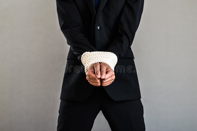 Businessman Who are Tied Up with Ropes Stock Image - Image of ...