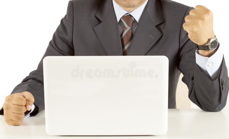 Businessman Win at Internet Shopping Stock Image - Image of connect ...