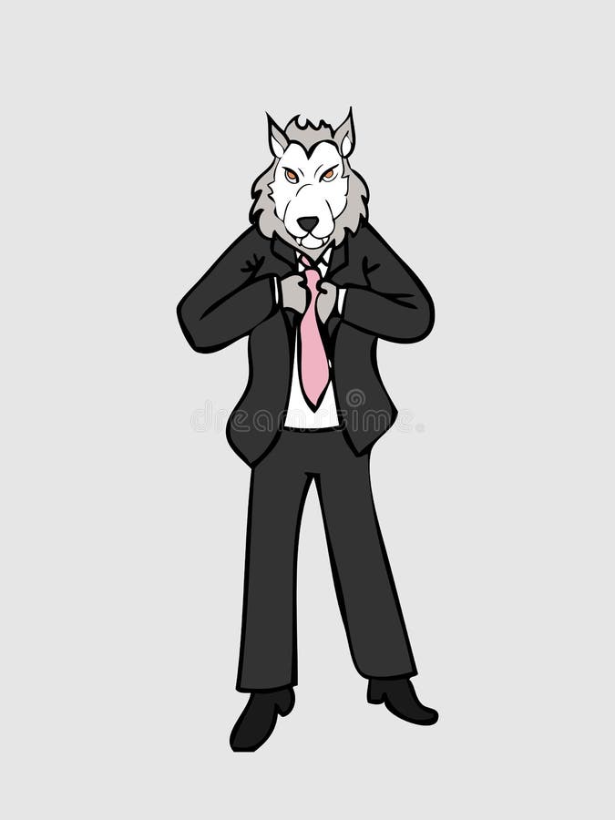 Cartoon Wolf In A Suit