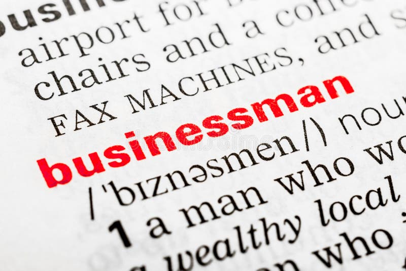 Businessman Word Definition Stock Image - Image of explain, highlight ...