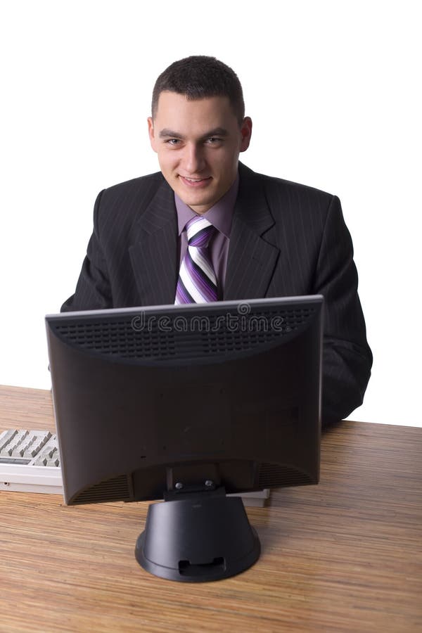 Businessman at work stock photo. Image of desk, suit, business - 1852978