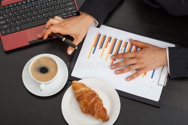 Businessman at Work with Cup of Coffee Stock Photo - Image of hands ...