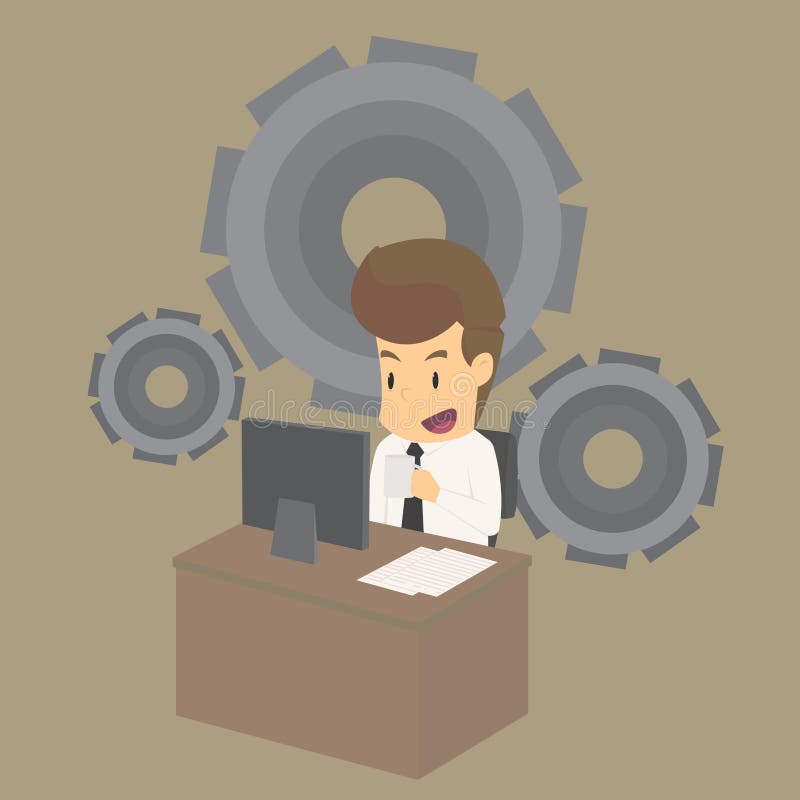 A Businessman Work Hard, There are Happy in Work Stock Vector ...