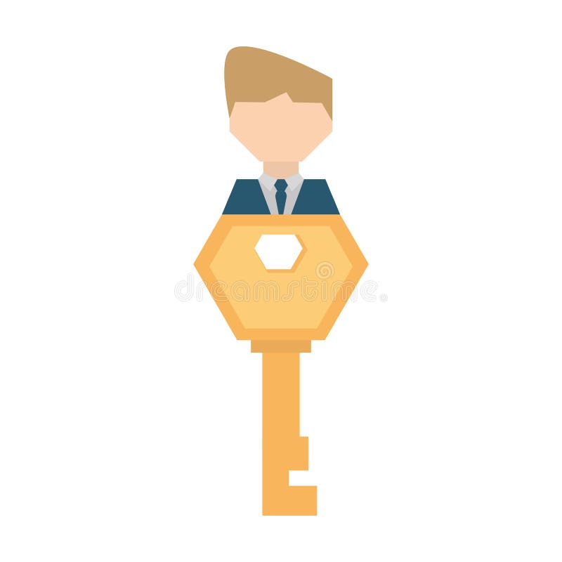 Businessman Work Key Related Icon Stock Illustration - Illustration of ...