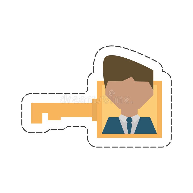 Businessman Work Key Related Icon Stock Illustration - Illustration of ...