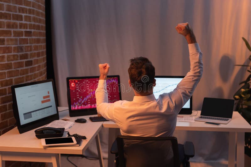 Back Businessman Showing Yeah Gesture Stock Photos - Free & Royalty ...