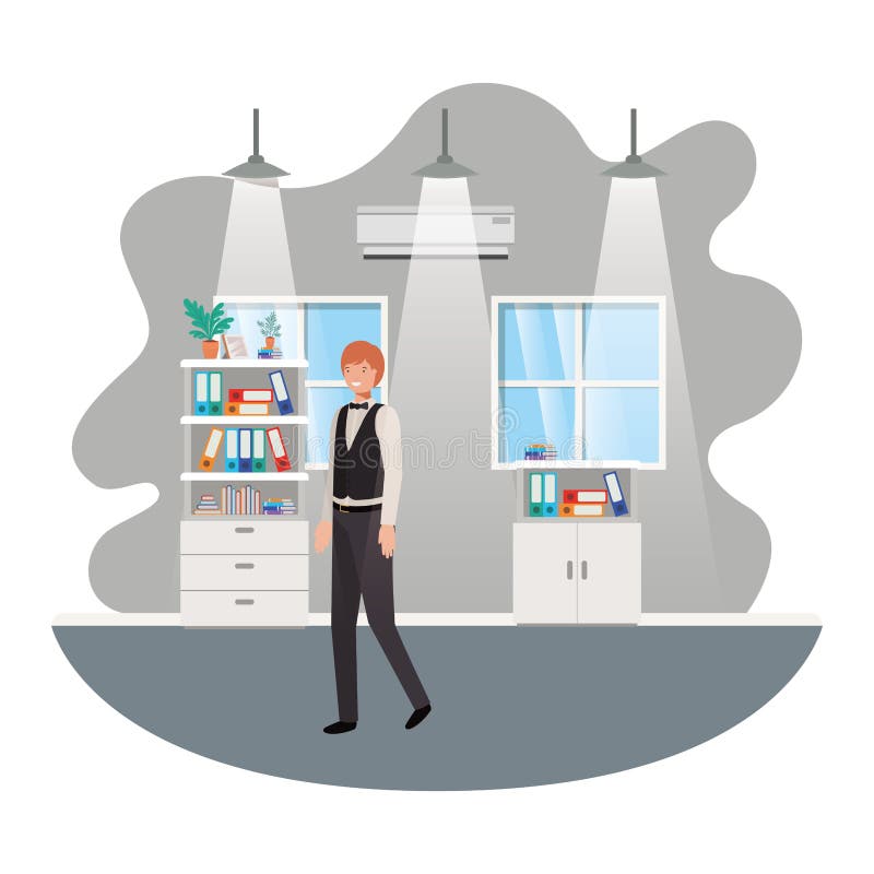 Businessman in the Work Office Avatar Character Stock Vector ...