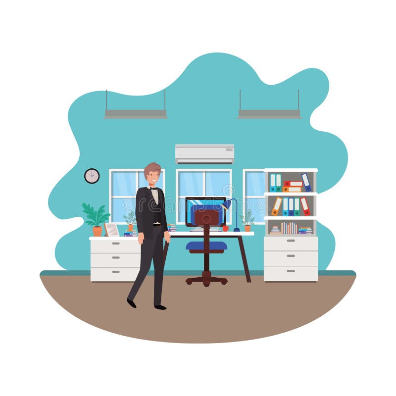 Businessman in the Work Office Avatar Character Stock Vector ...