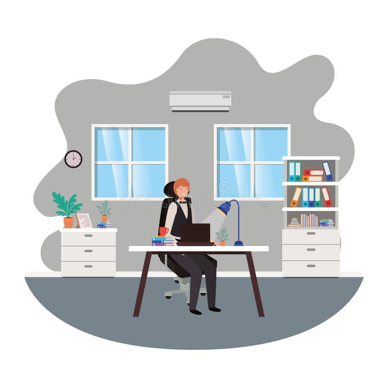 Businessman in the Work Office Avatar Character Stock Vector ...