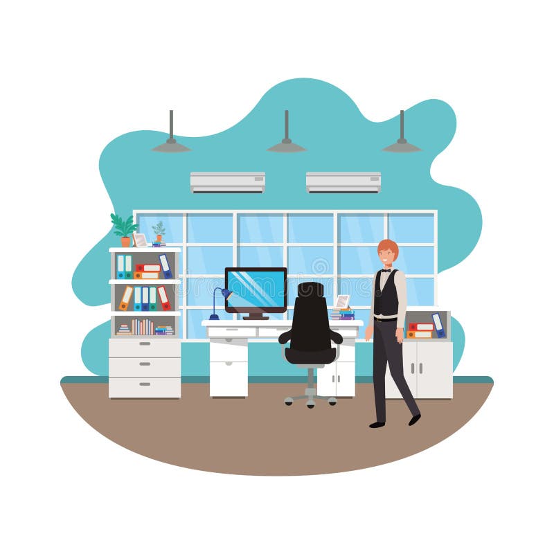 Businessman in the Work Office Avatar Character Stock Vector ...