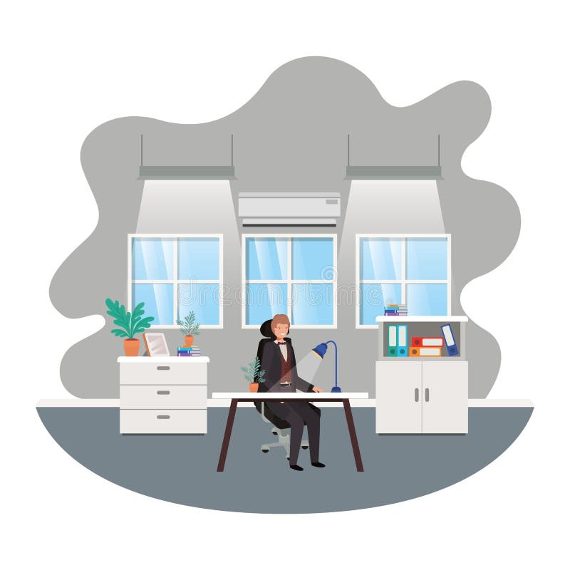 Businessman in the Work Office Avatar Character Stock Vector ...