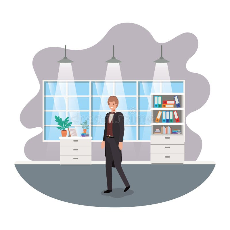 Businessman in the Work Office Avatar Character Stock Vector ...