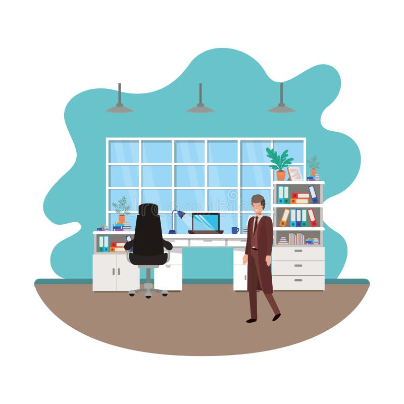 Businessman in the Work Office Avatar Character Stock Vector ...