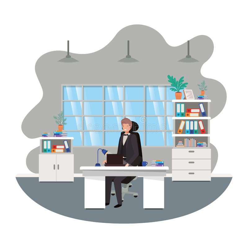 Businessman in the Work Office Avatar Character Stock Vector ...
