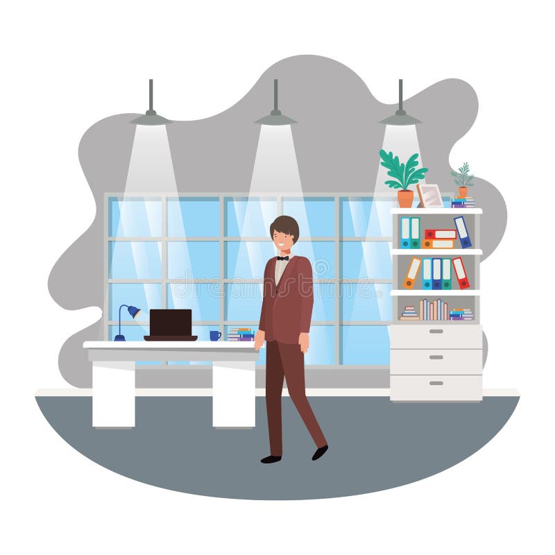 Businessman in the Work Office Avatar Character Stock Vector ...