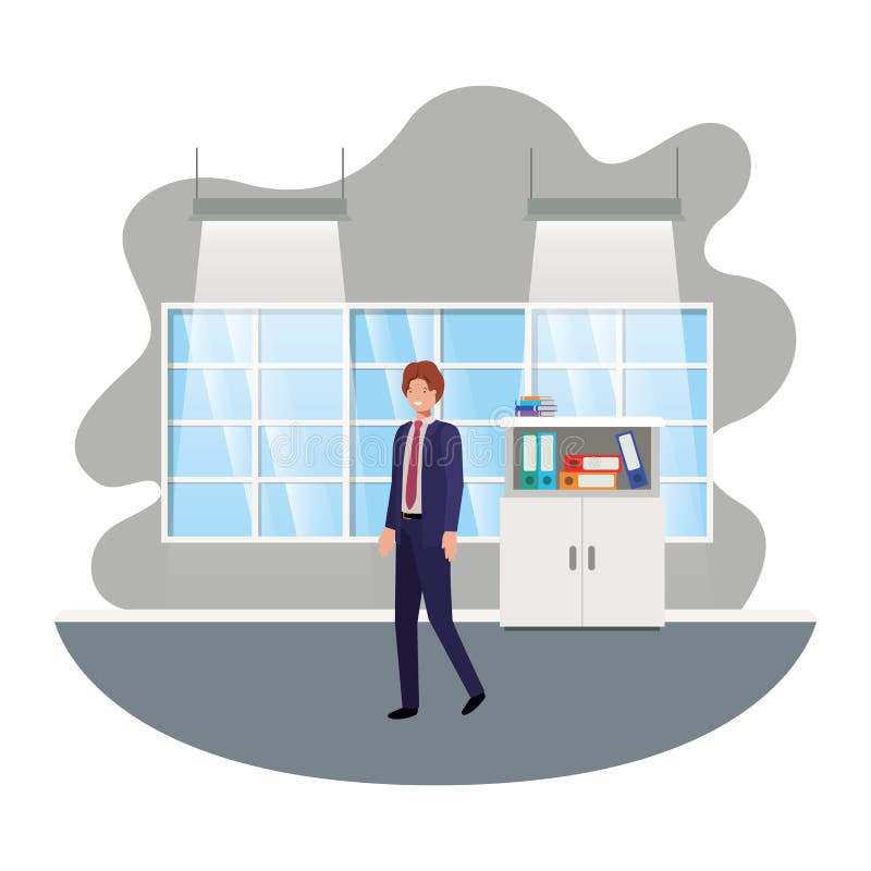 Businessman in the Work Office Avatar Character Stock Vector ...