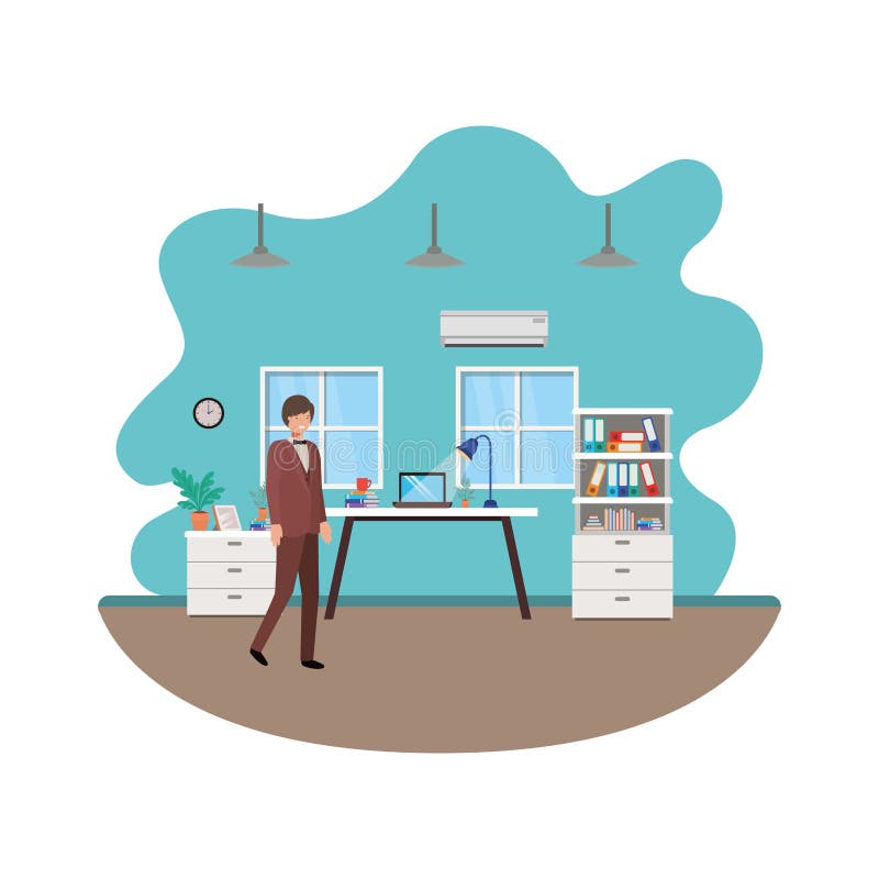 Businessman in the Work Office Avatar Character Stock Vector ...