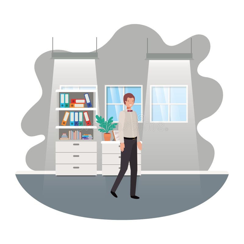Businessman in the Work Office Avatar Character Stock Vector ...
