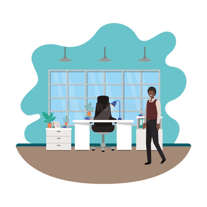Businessman in the Work Office Avatar Character Stock Vector ...