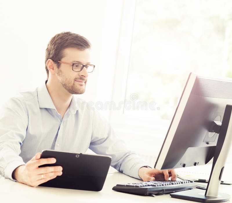 Businessman at Work in the Office Stock Photo - Image of concept ...