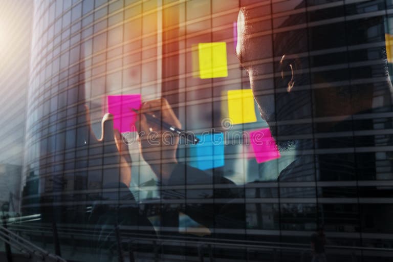 Businessman Work Together As Teamwork and Partner with Sticker Stock ...