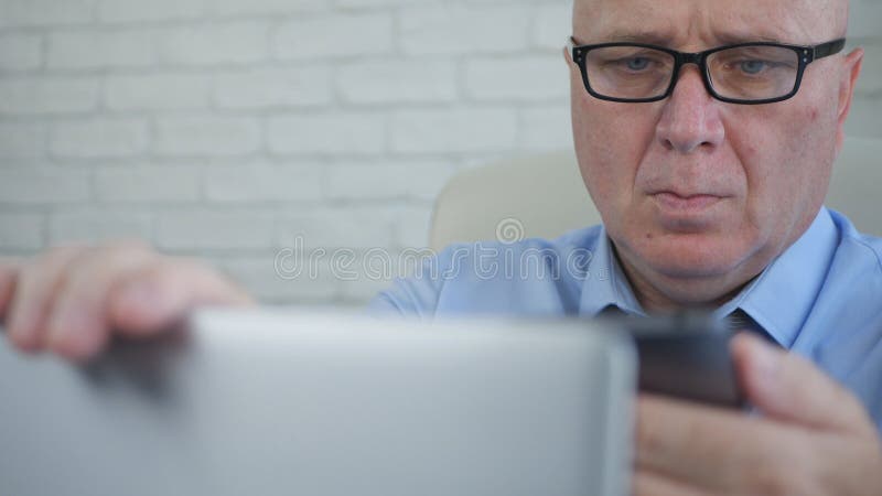 Businessman Work Using Laptop and Smartphone Stock Image - Image of ...